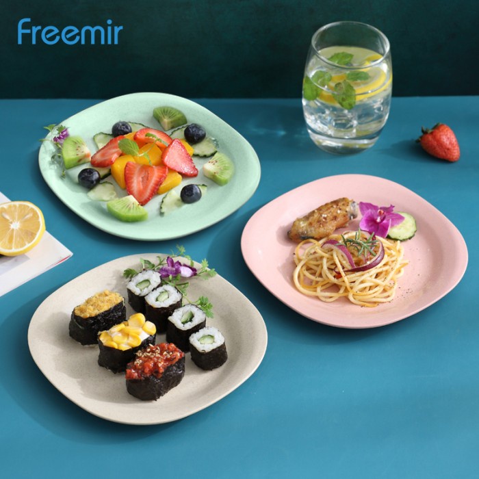 Jual Freemir Piring Makan Oval Set + Gelas Cangkir Wheatstraw | Shopee ...