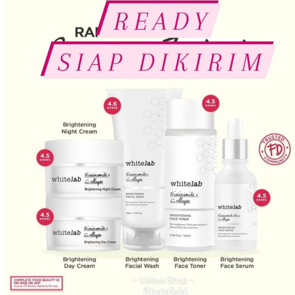 Jual Whitelab Brightening / Acne Face Series + Serum Krim Wajah Muka ...