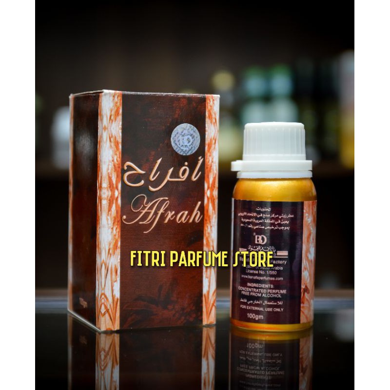 Jual Bibit parfum ARAB ORIGINAL AFRAH 100ml (BANAFA FOR OUD) | Shopee Indonesia