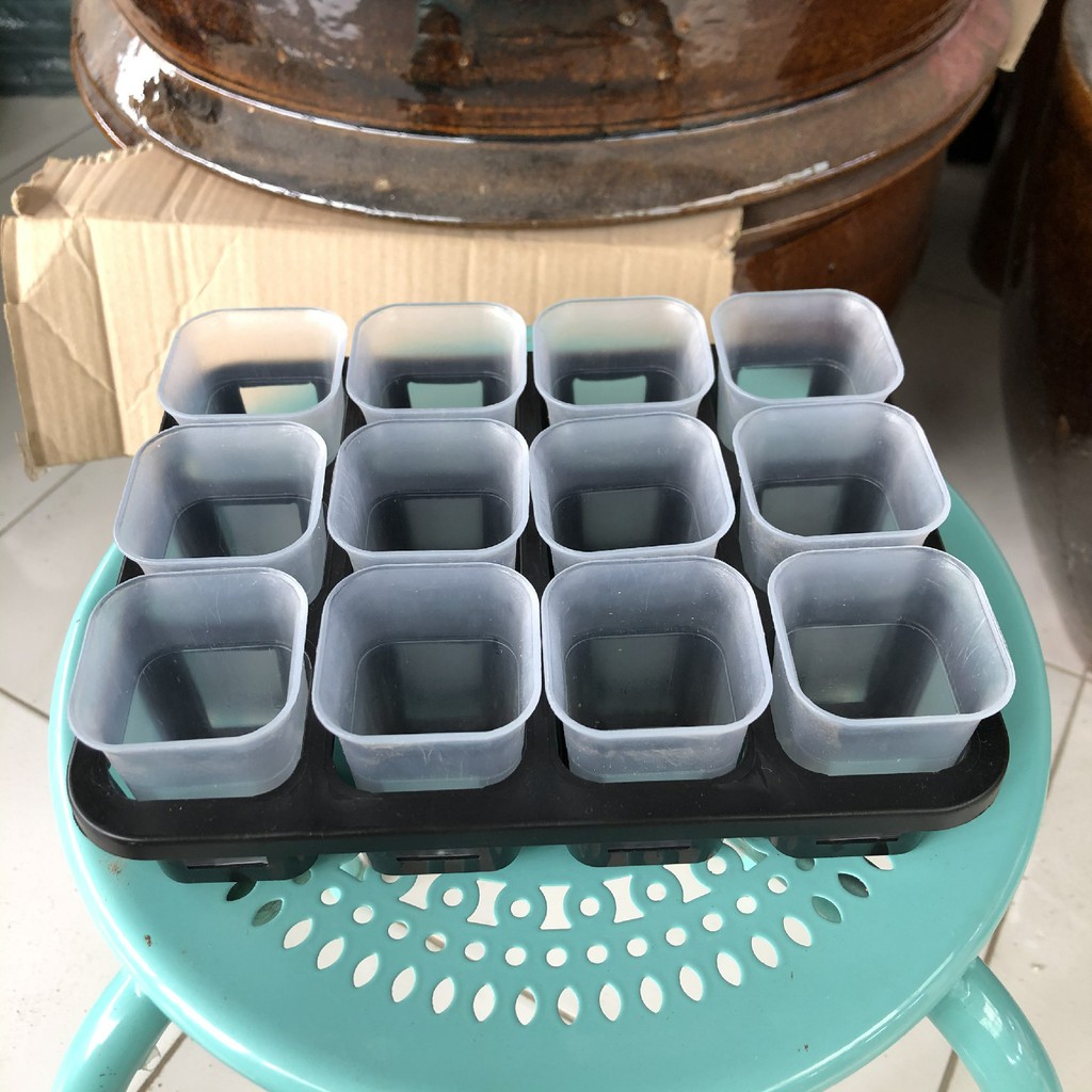 Jual 1 Set Tray + Pot Kotak NKT JUOSS 5 Bening Transparan Tray Semai ...