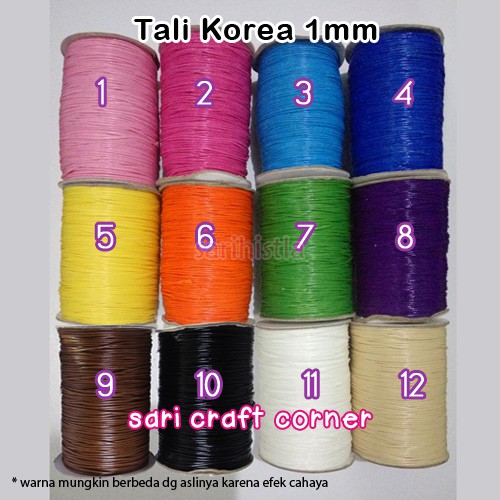 Jual ROL - Tali Korea 1mm - Korean Waxed Cotton Cord - Tali Gelang Pria ...