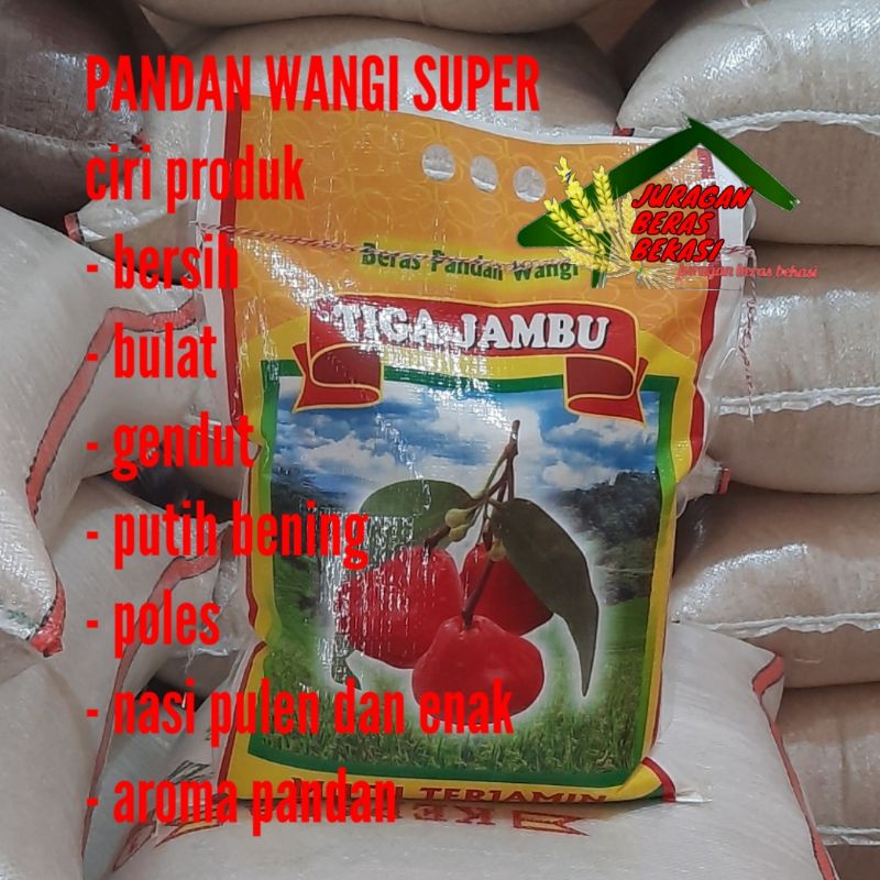Jual BERAS PANDAN WANGI SUPER ASLI CAP TIGA JAMBU 5KG 10KG 20KG ...