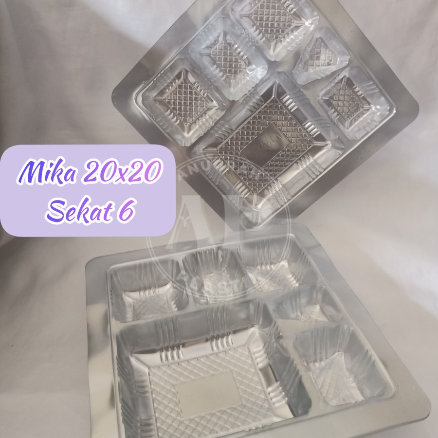 Jual Mika dus 20 x20 isi 50 pcs tebal plastik mika sekat 6 dus MKP 20 ...