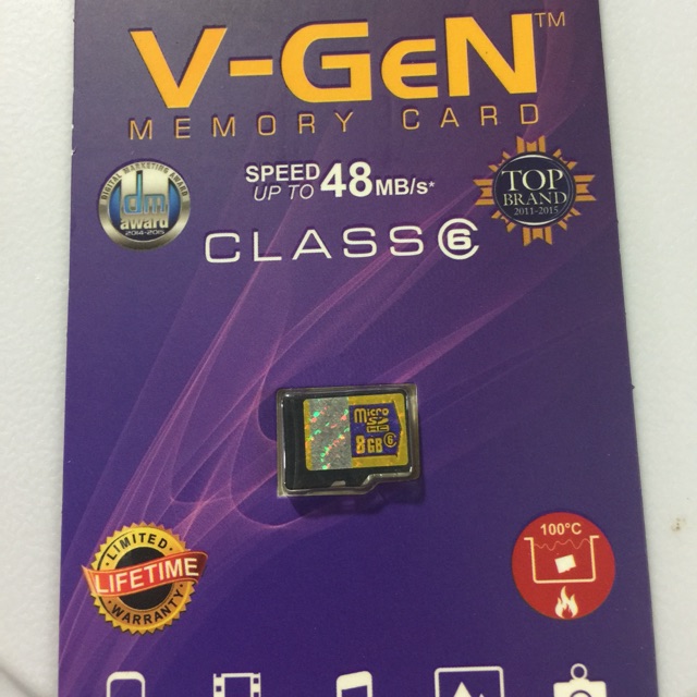 Jual memory card v-gen 8gb class6 original garansi resmi lifetime ...