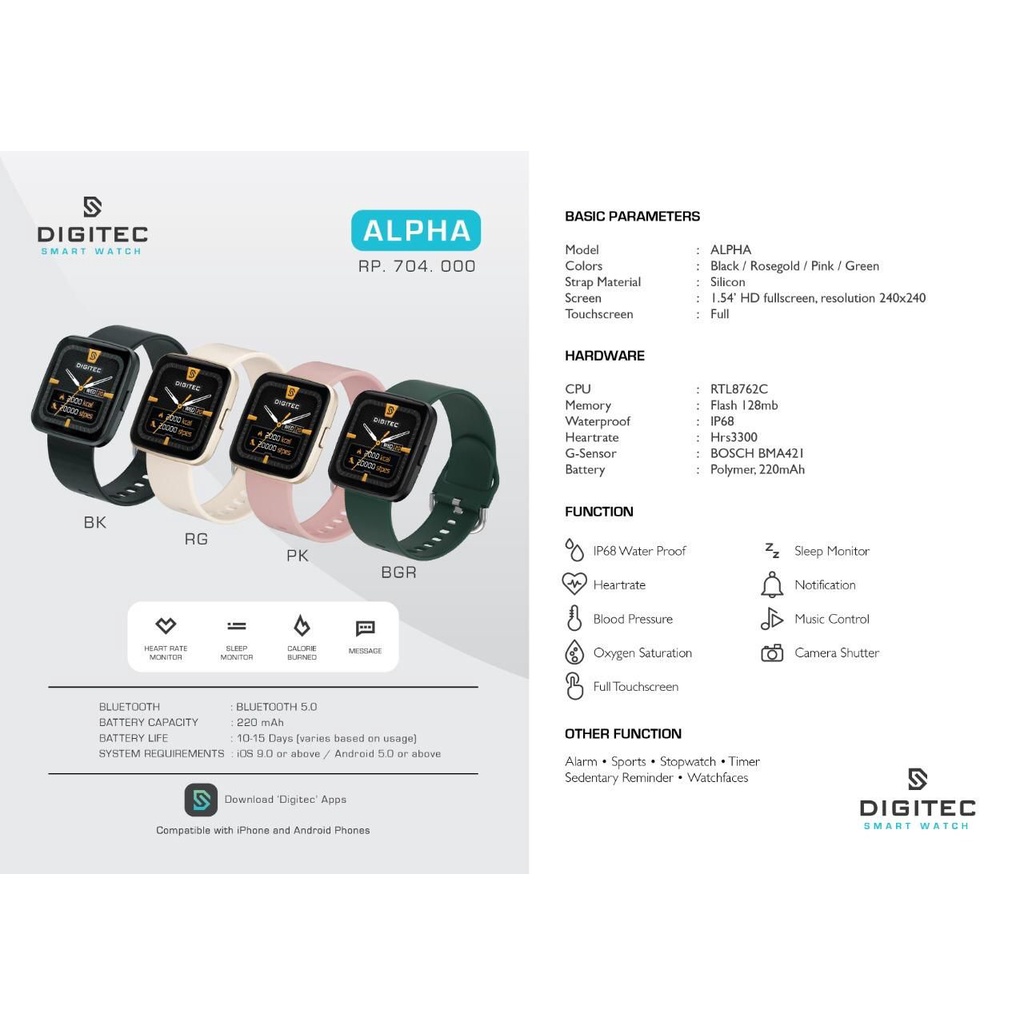 Harga digitec smartwatch waterproof Terbaru Jun 2025 | BigGo Indonesia