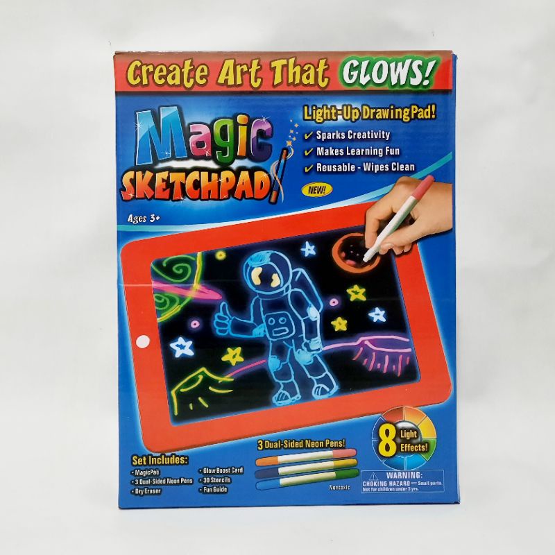 Jual mainan edukasi anak belajar menggambar magic sketchpad led drawing ...