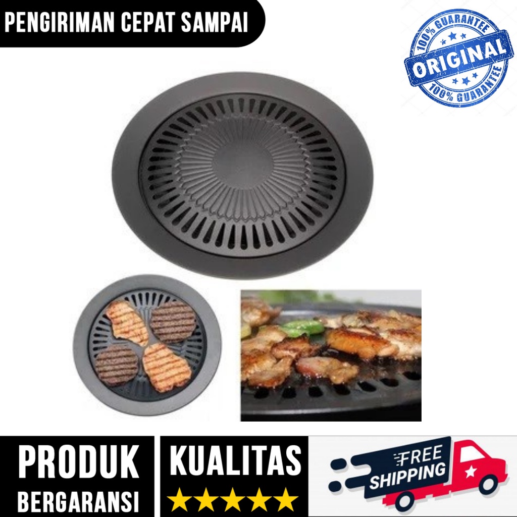 Jual Grill Pan Smoke Panggangan BBQ Bulat Portable Korea Grill Alat ...