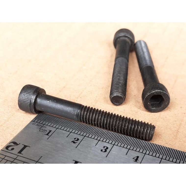 Jual BAUT L M6X40 BAJA M6 X 40 HITAM PANJANG 4CM KUNCI L5 L 5 HEX HEAD SOCKET SCREW HALF DRAT ...