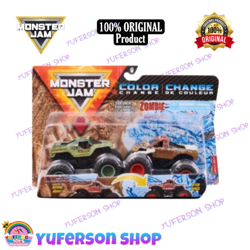 Jual Monster Jam Color Change True Metal 2 Pack Soldier Fortune VS ...