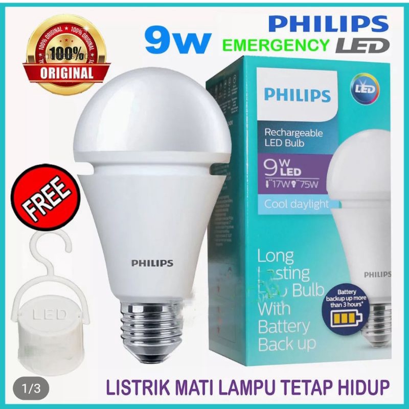 Jual LAMPU PHILIPS LED EMERGENCY 7,5 WATT & 9 WATT PUTIH ( PACKING ...