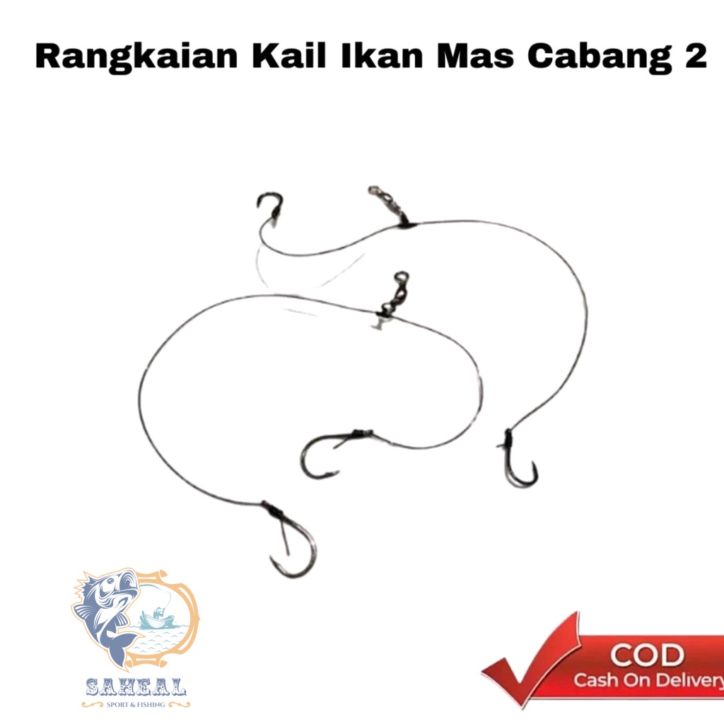 Jual Kail Cabang 2 ikan Mujair Mas / Rangkaian Kail Ikan Mas Cabang 2 ...