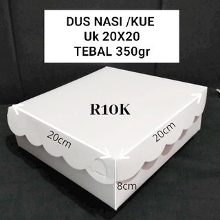 Jual Promo!! (PUTIH) DUS NASI R10K KOTAK NASI 20X20 350gr KARDUS R10K ...