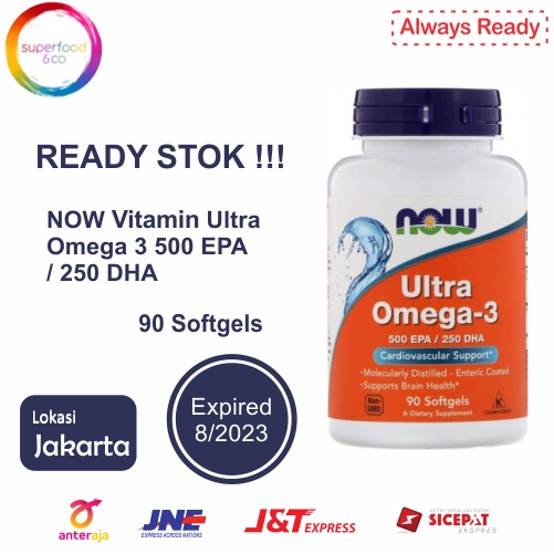 Jual NOW Vitamin Ultra Omega 3 500 EPA / 250 DHA 90 SoftGels | Shopee Indonesia