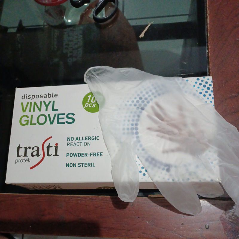 Jual sarung tangan eceran merk Trasti vynil/latex/nitrile Indonesia ...