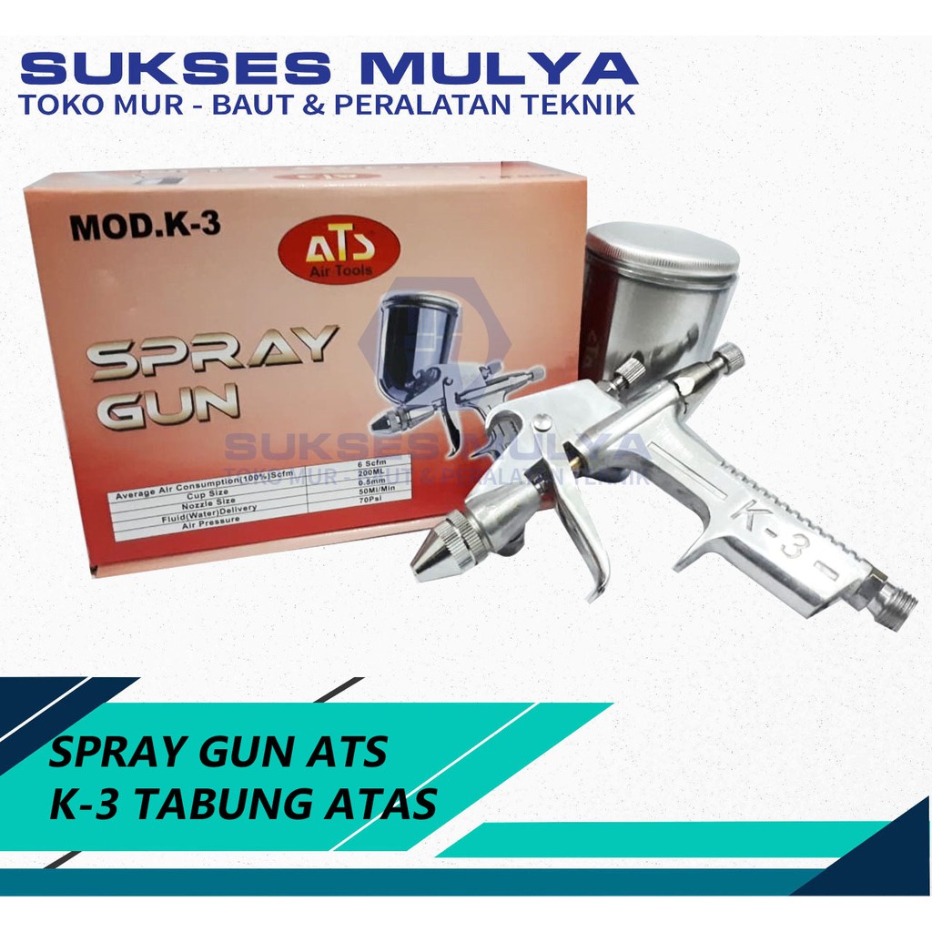 Jual ATS Spray Gun K-3 Tabung Atas Spraygun Spray Cat Alat Semprot Cat ...