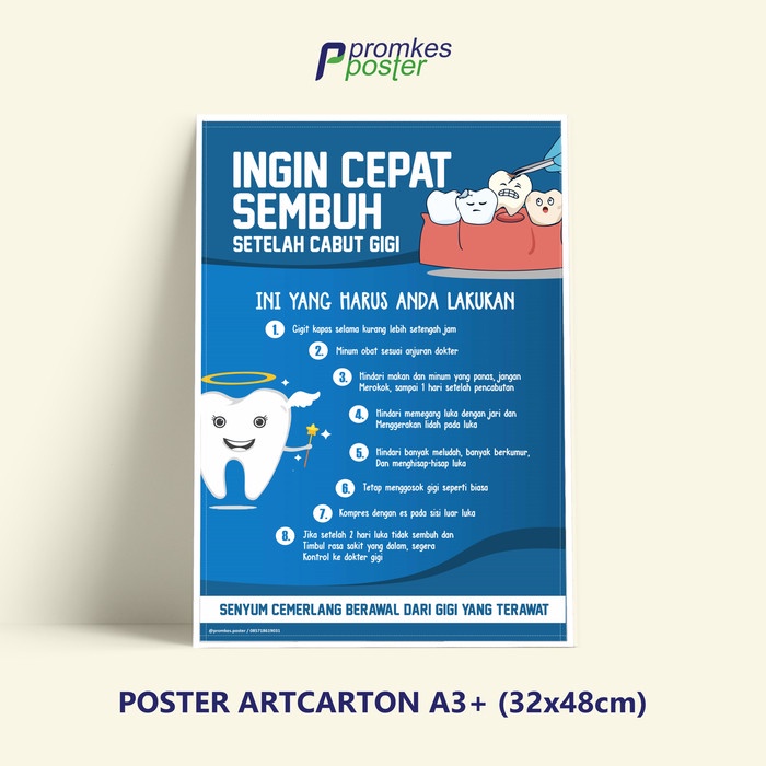 Jual Poster Kesehatan Ingin Cepat Sembuh Setelah Cabut Gigi | Shopee ...