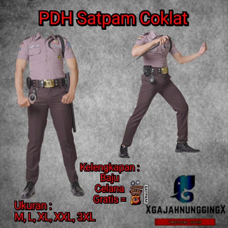 Jual MODEL BARU SERAGAM SETELAN PDH SECURITY SATPAM KEAMANAN + Atribut ...
