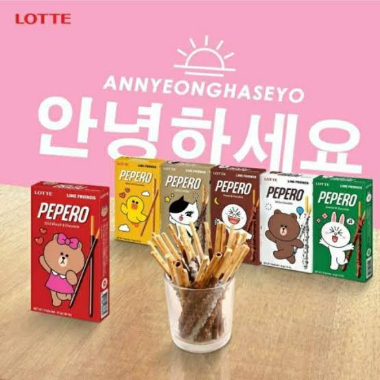 Jual Lotte Pepero Stick Biscuit Korea Edisi Line Friends Snack