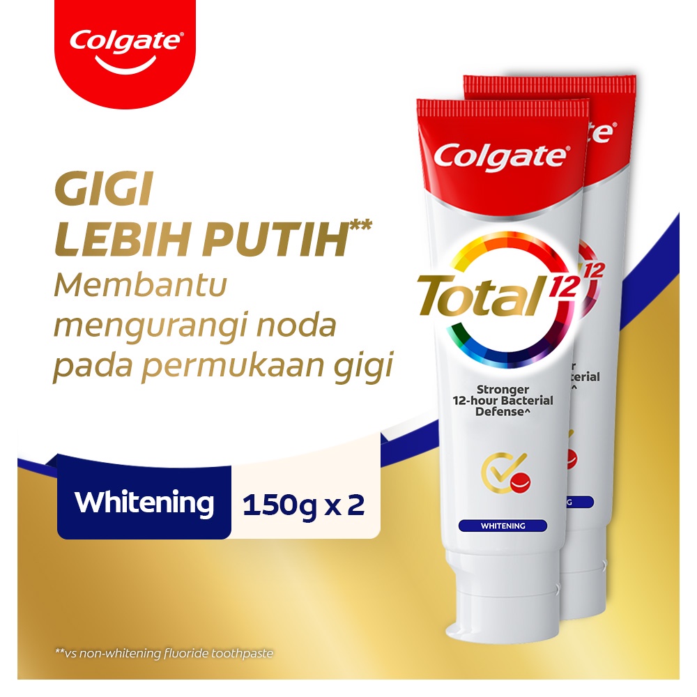 Jual Colgate Total Whitening Toothpaste 150g - Pasta Gigi (2pcs ...