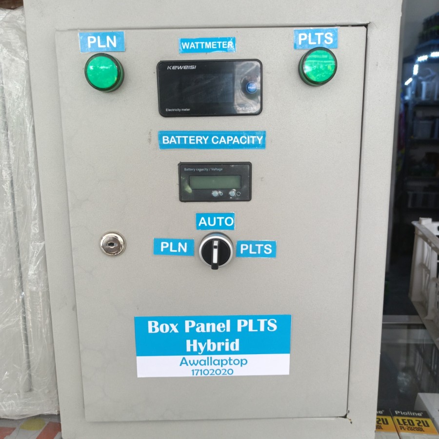 Jual box panel PLTS 1600w 800w continues 12V to 220v inverter otomatis ...