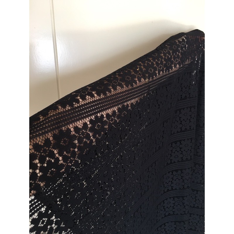 KAIN BROKAT LACE VINTAGE WARNA BLACK HITAM | Shopee Indonesia