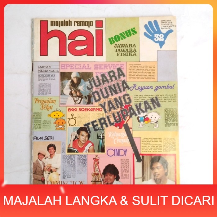 Jual Majalah HAI No.32 Agu 1985 JUARA DUNIA YANG TERLUPAKAN Langka ...