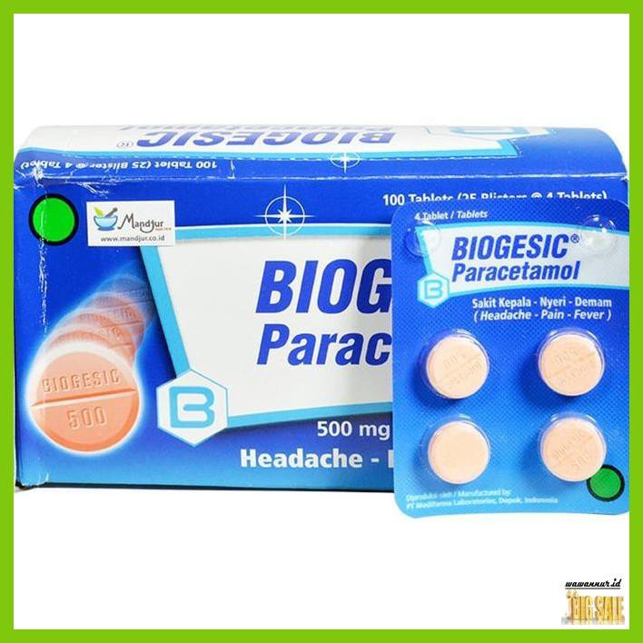 Jual KEPALADEMAM- BIOGESIC PARACETAMOL OBAT DEMAM ISI 4 TABLET ...