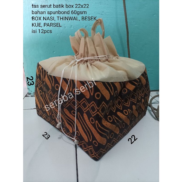 Jual tas spunbond batik box 22x22 tas besek tas box nasi tas thinwal ...