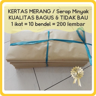 Jual Kertas Merang / Kertas Serap Minyak Gorengan 1 ikat = 200 lembar ...