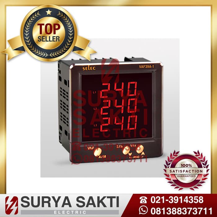Jual Power Meter 3P LED VAF39A-1 SELEC RELAY KONTROL DIGITAL VAF ...