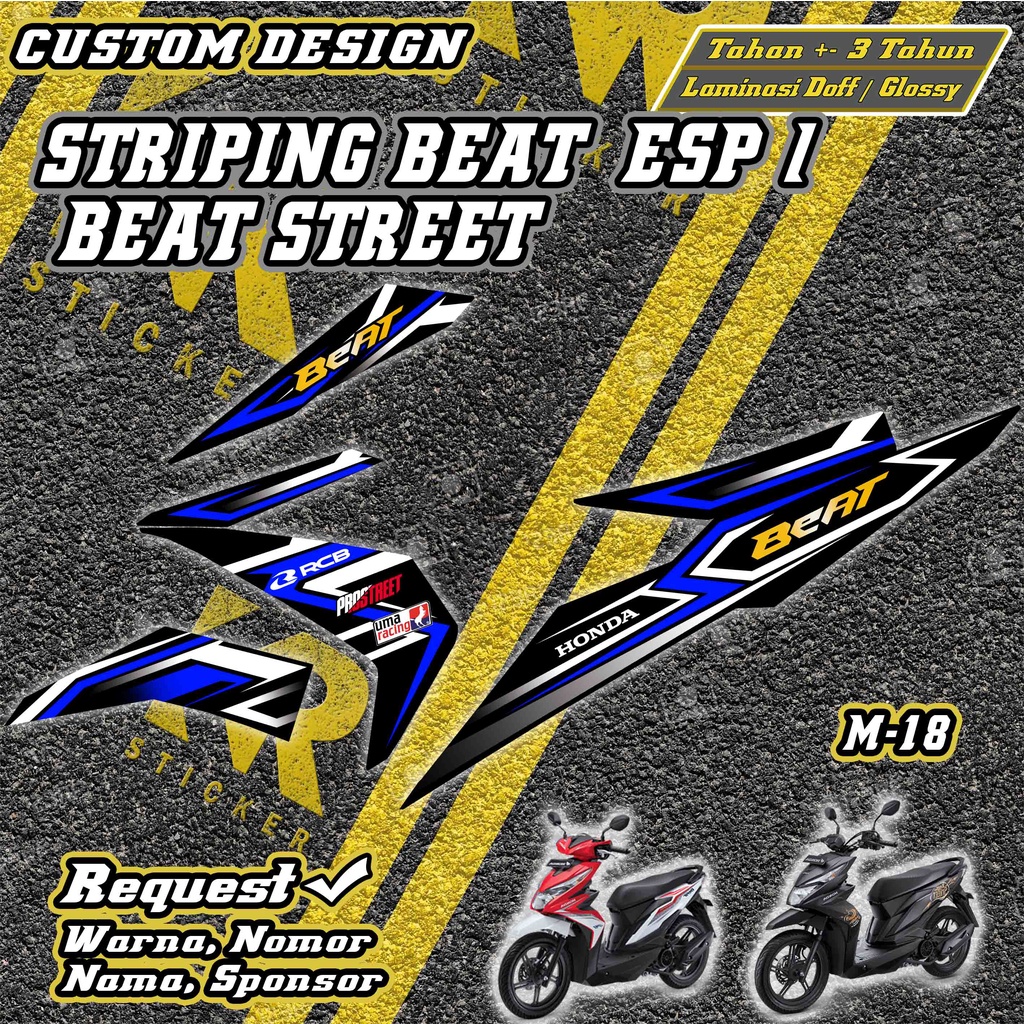 Jual Sticker striping Beat esp / beat street Custom Desain | Stiker ...
