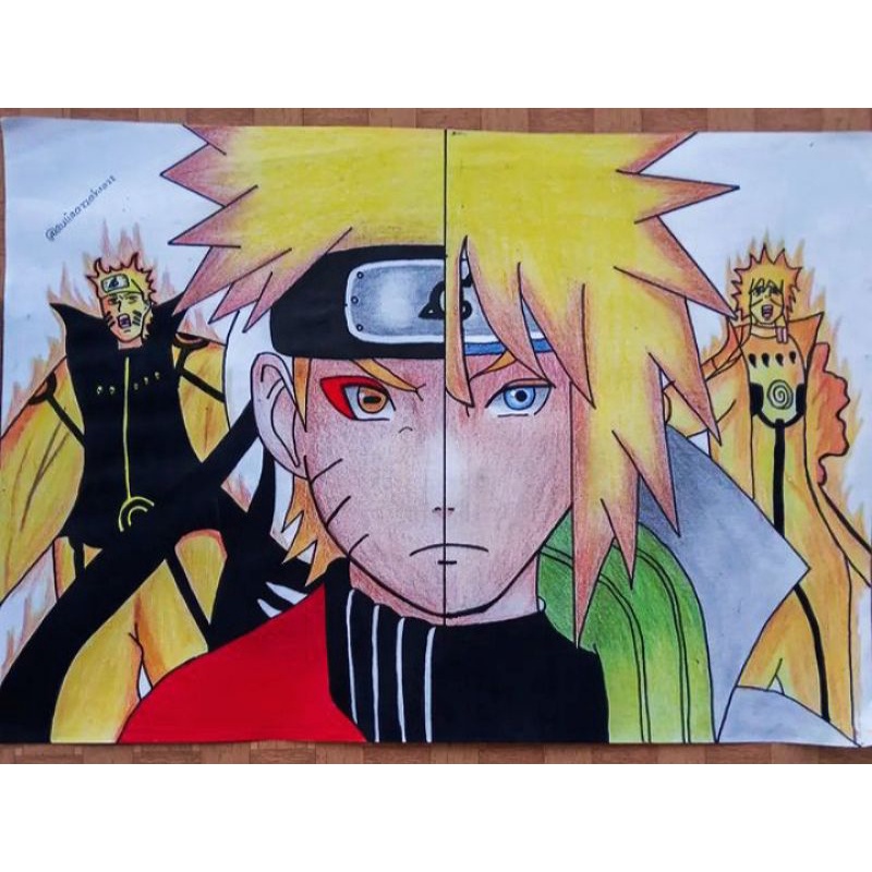 Jual lukisan/gambaran anime Naruto Shippuden X Minato | Shopee Indonesia
