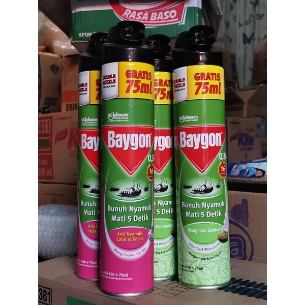 Jual BAYGON AEROSOL 600 + 75 ML / BAYGON AEROSOL 675 ML FLOWER GARDEN ...