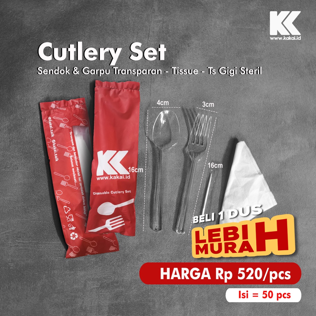 Jual SENDOK + GARPU SET / CUTLERY SET / SENDOK STERIL @50PCS | Shopee ...