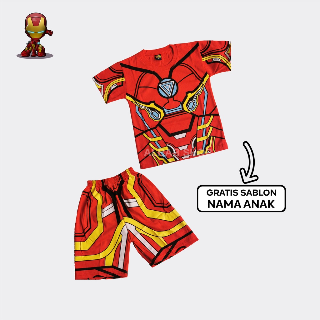 Jual Baju Setelan Iron Man Anak Superhero Gratis Sablon Nama by Albab ...