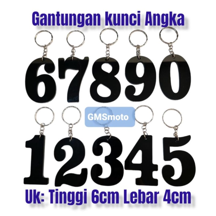 Jual Gantungan kunci model angka Tinggi 6cm lebar 4cm | Shopee Indonesia