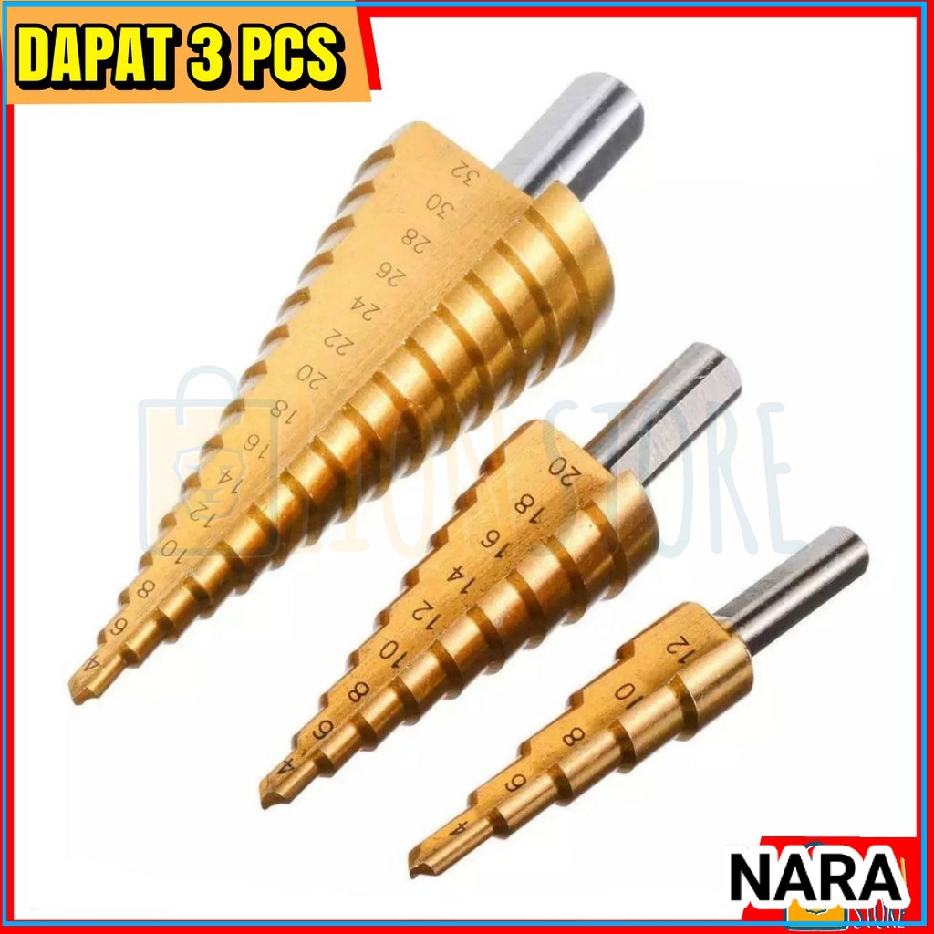 Jual STEP DRILL dril mata bor besi kerucut pagoda Cone drill hole saw ...