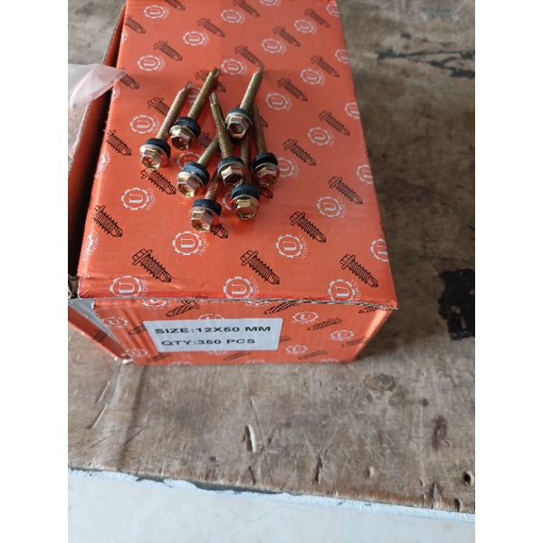 Jual skrup roofing 5 cm /skrup baja ringan 12x50mm/ kotak isi 350 pcs ...