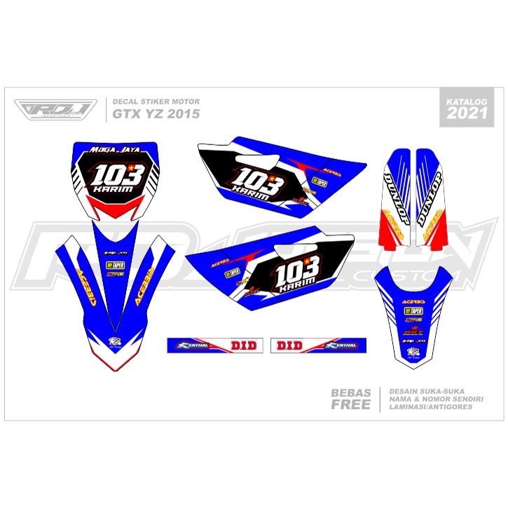 Jual DECAL STIKER GTX YZ NEW (005) DEKAL STICKER BEBEK STANDAR 2016 ...
