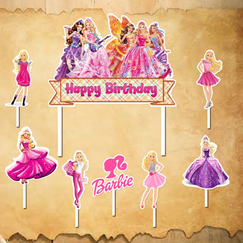 Jual Topper cake Barbie happy birthday hiasan kue ulang tahun | Shopee ...