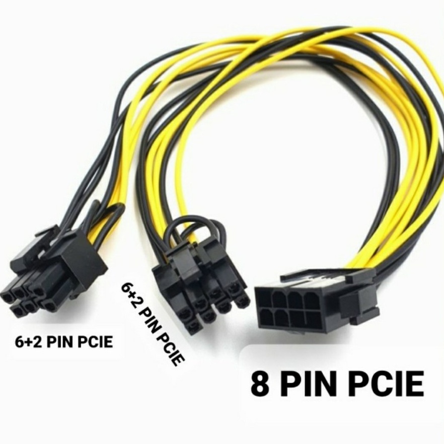 Jual Kabel Vga 8 Pin To Dual 6+2 Pin GPU Mining Cabang Splitter Riser ...