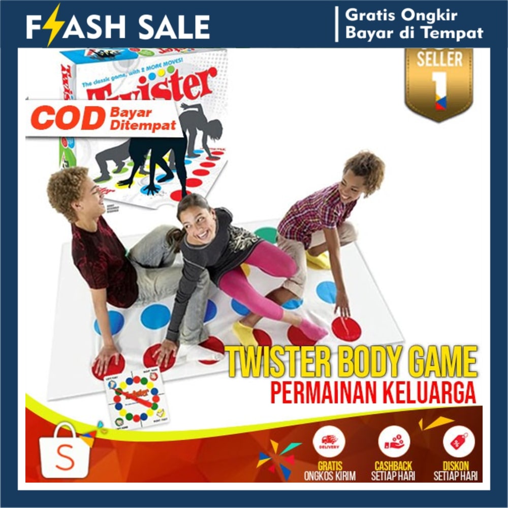 Peralatan Permainan Mainan Twister Game Keluarga Lompat Angka Lantai ...