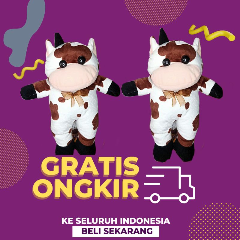 Jual Boneka Sapi lucu bermotif asli | Shopee Indonesia