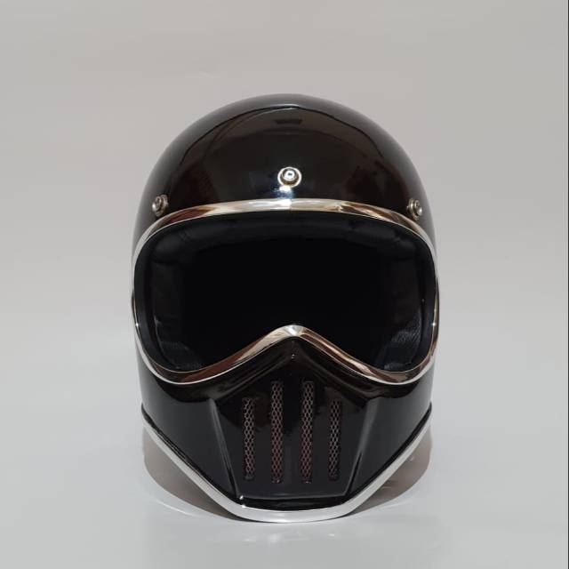Jual Helm Cakil Hitam Glossy / Helm Custom Retro Vintage Indonesia ...