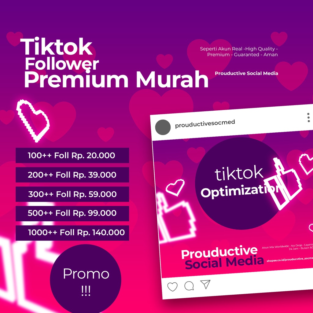 Jual Tiktok Follower Premium | Shopee Indonesia