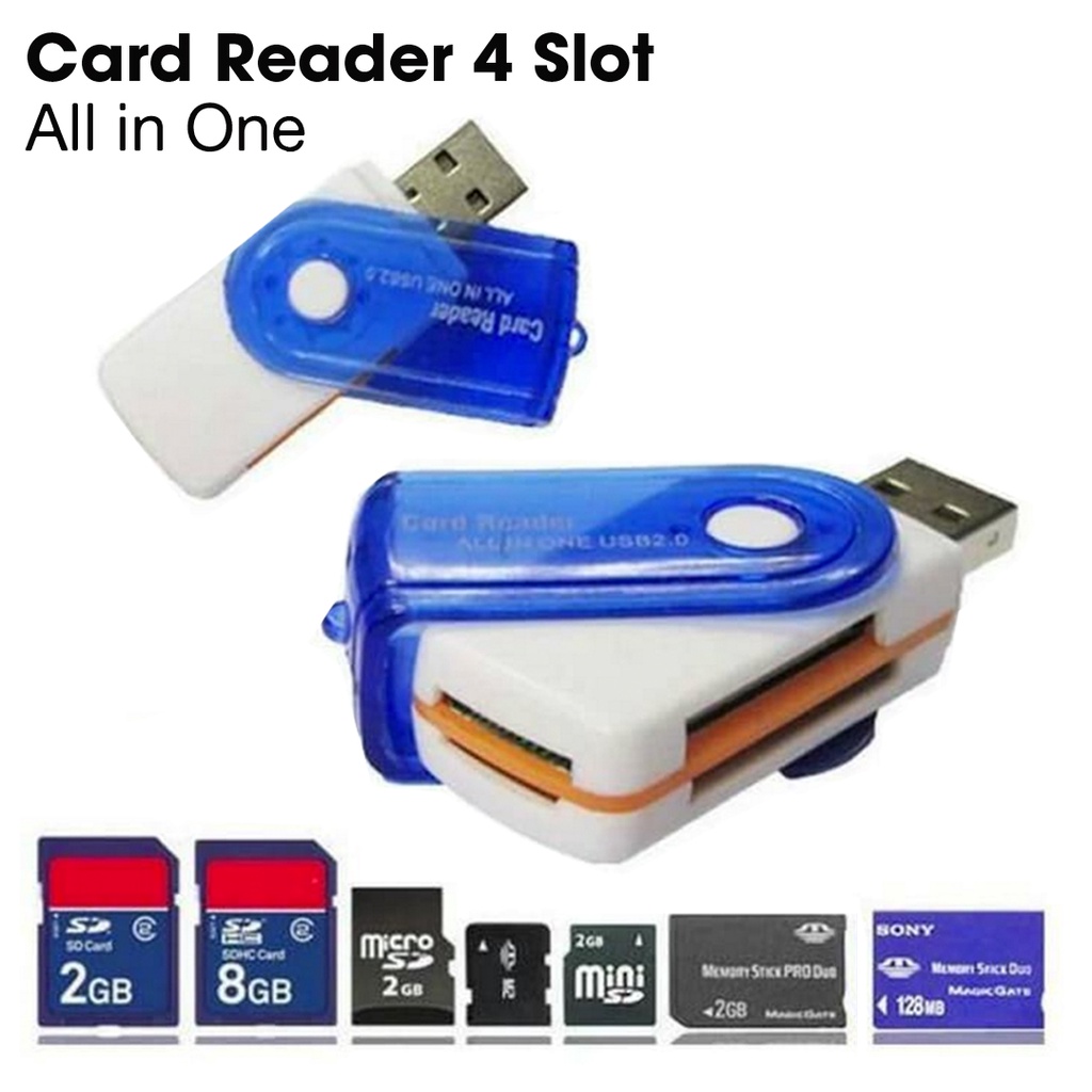 Jual Card Reader All in One 4in1 Multi Memory Converter To Flashdisk 4 ...