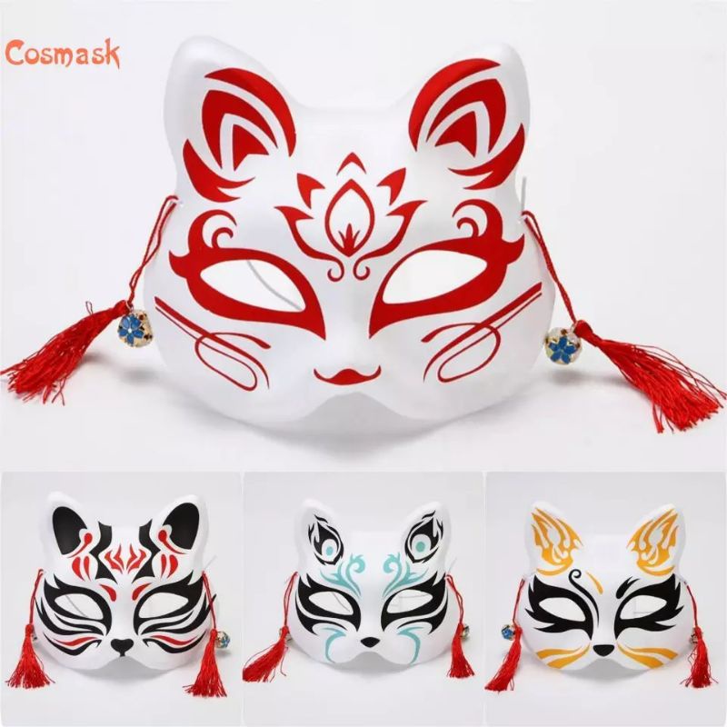 Jual TOPENG RUBAH KITSUNE FOX BUNKASAI JAPANESE FESTIVAL MASK RUBAB ...