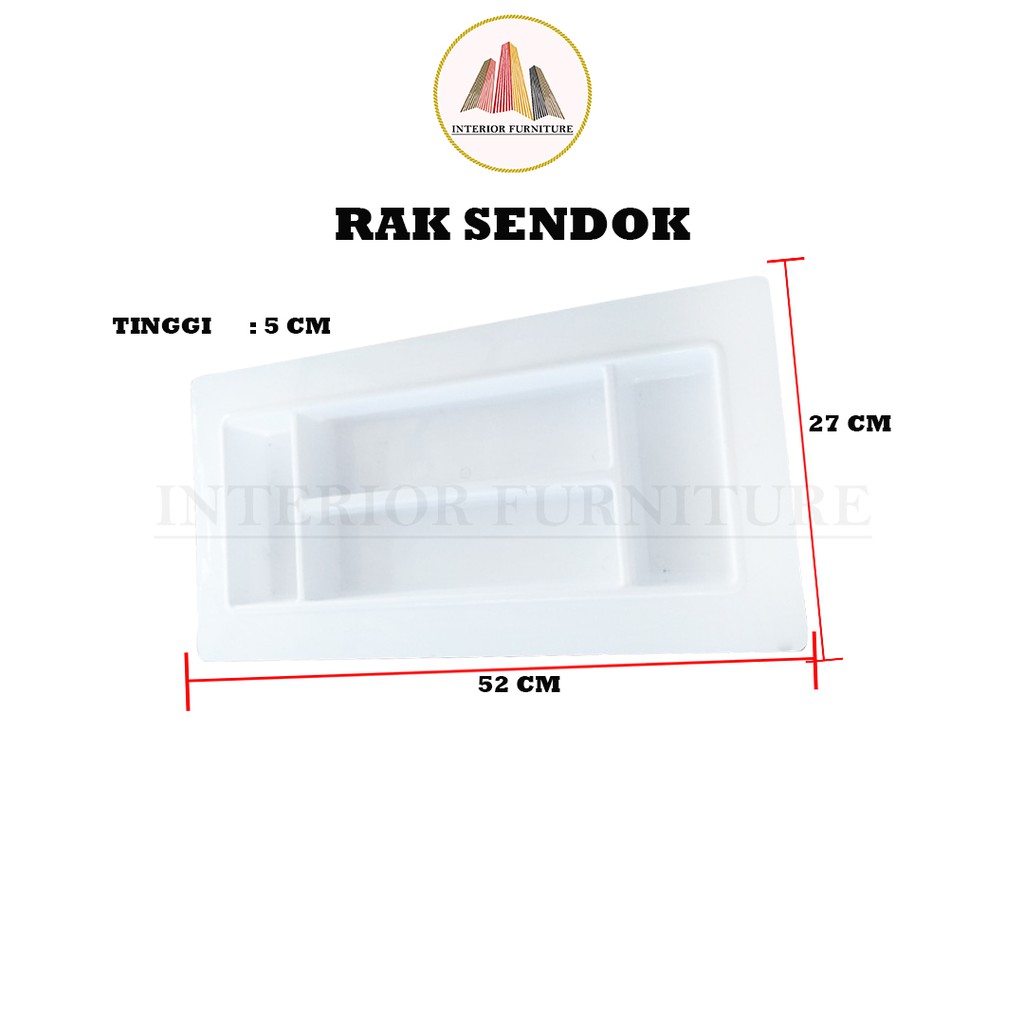 Jual Rak Sendok Kitcen Set Drawer Putih Doff 52 x 27 x 5, Rak Sekat ...