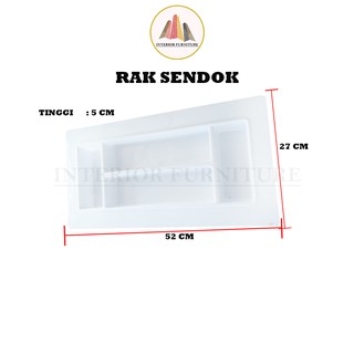 Jual Rak Sendok Kitcen Set Drawer Putih Doff 52 x 27 x 5, Rak Sekat ...
