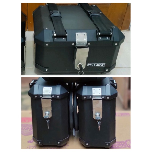 Jual box pannier 1 paket sidebox 22liter & top box 24liter | Shopee ...
